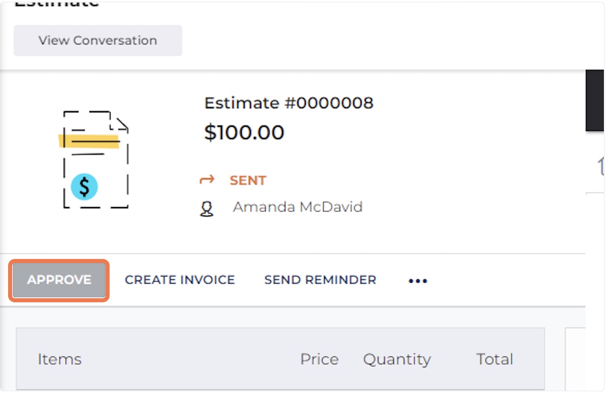 Manually approve an estimate and take a payment – Thryv