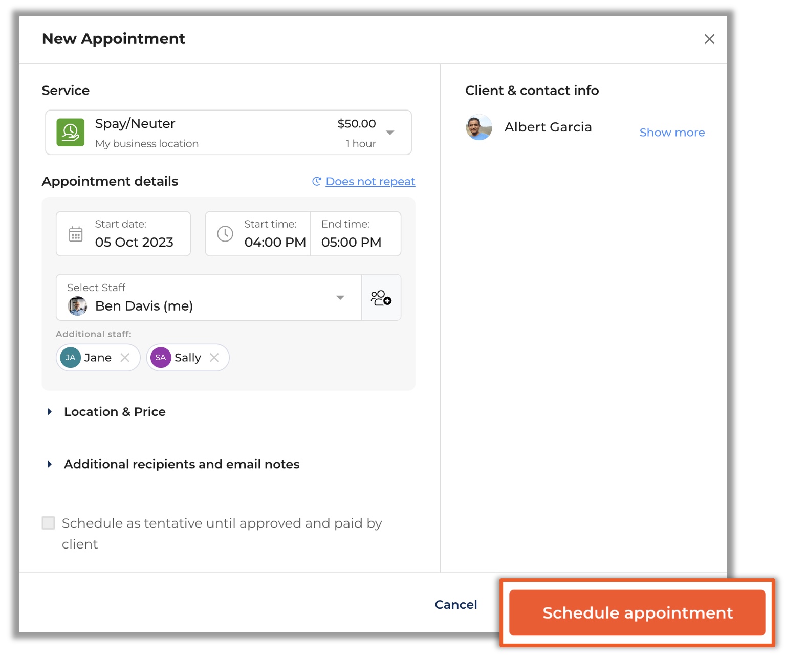 Schedule An Appointment With Multiple Staff – Thryv