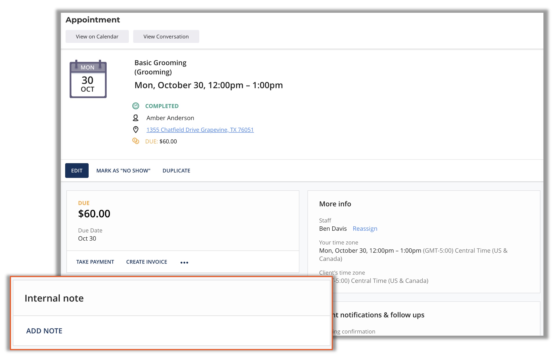 Add A Note to a Client Card – Thryv