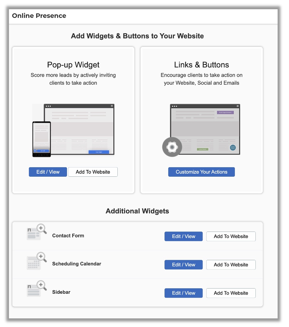 Add Widgets to Your Website – Thryv
