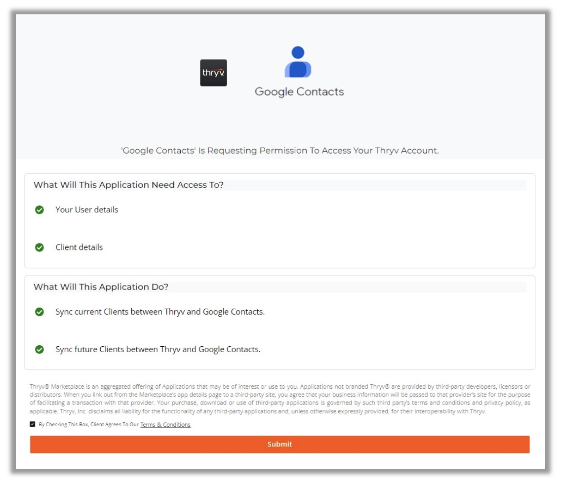 Google Contacts – Thryv