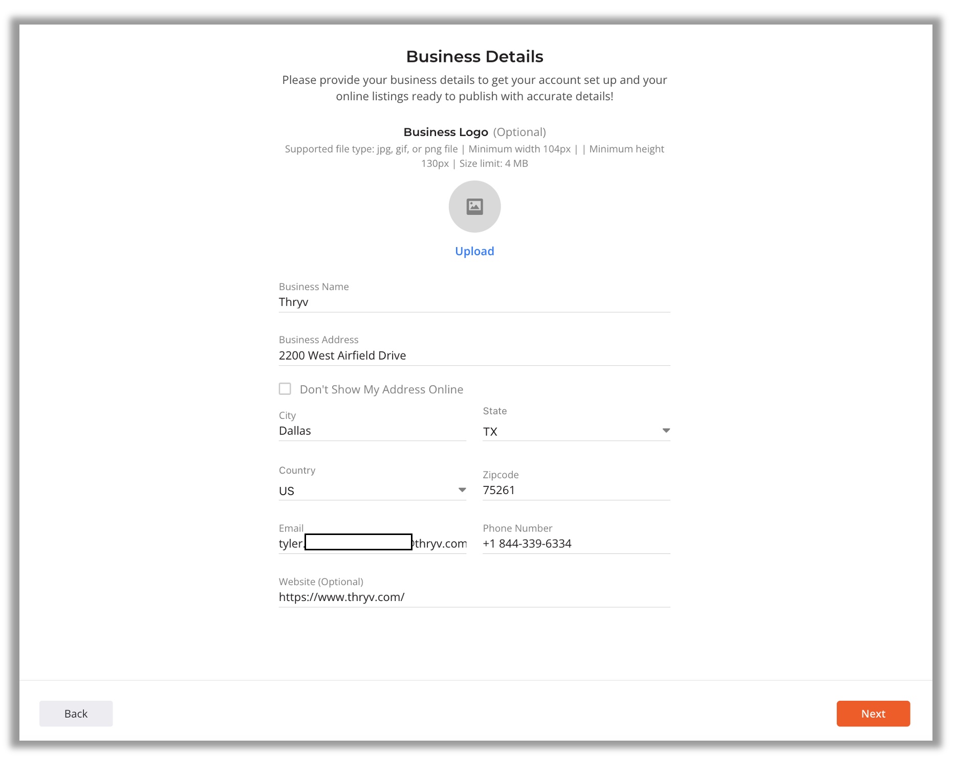 Onboarding Wizard – Thryv