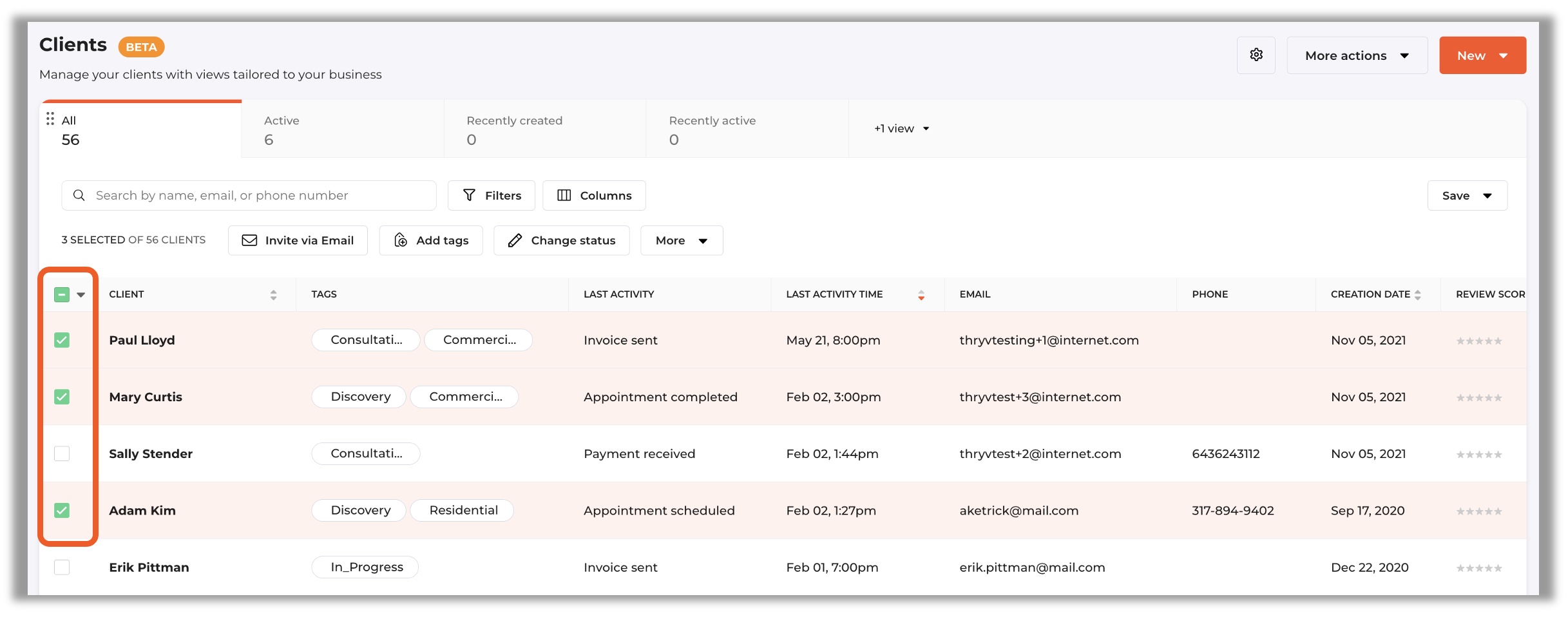 Merge Client Contacts Thryv