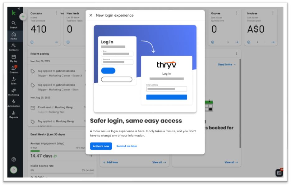 Getting Started with the New Login Experience (Single Sign-On) – Thryv