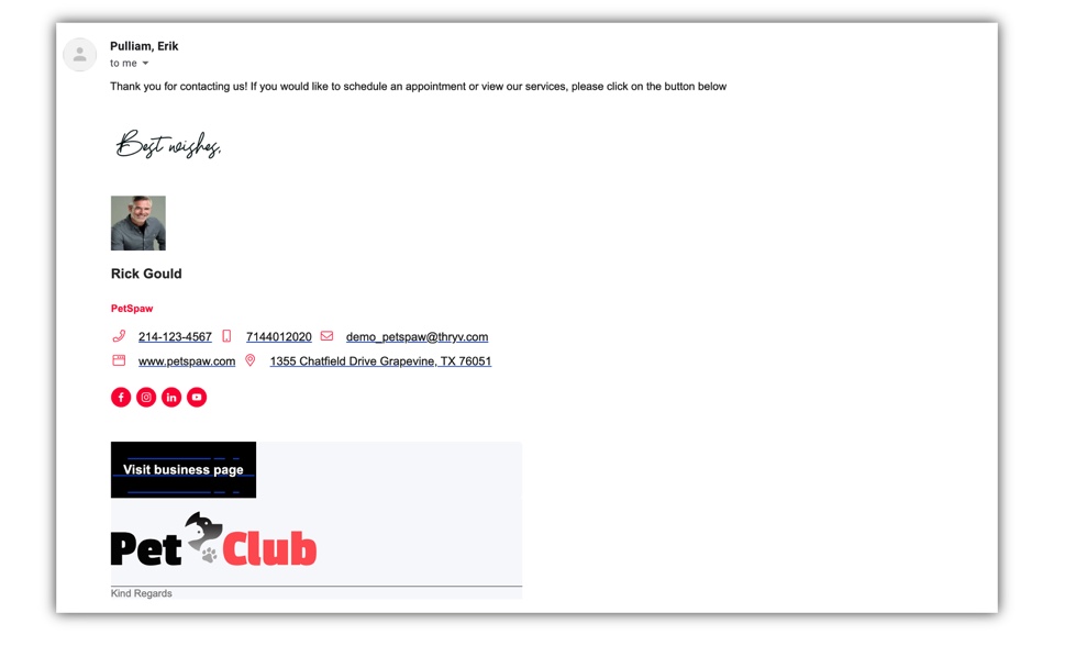 Custom Email Signature Builder Thryv